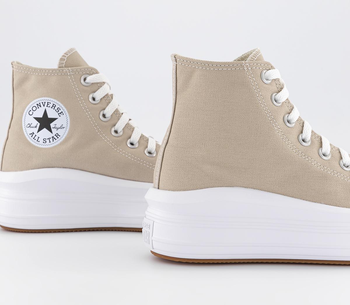 Converse All Star Move Platform Trainers Beach Stone White Beach Stone ...