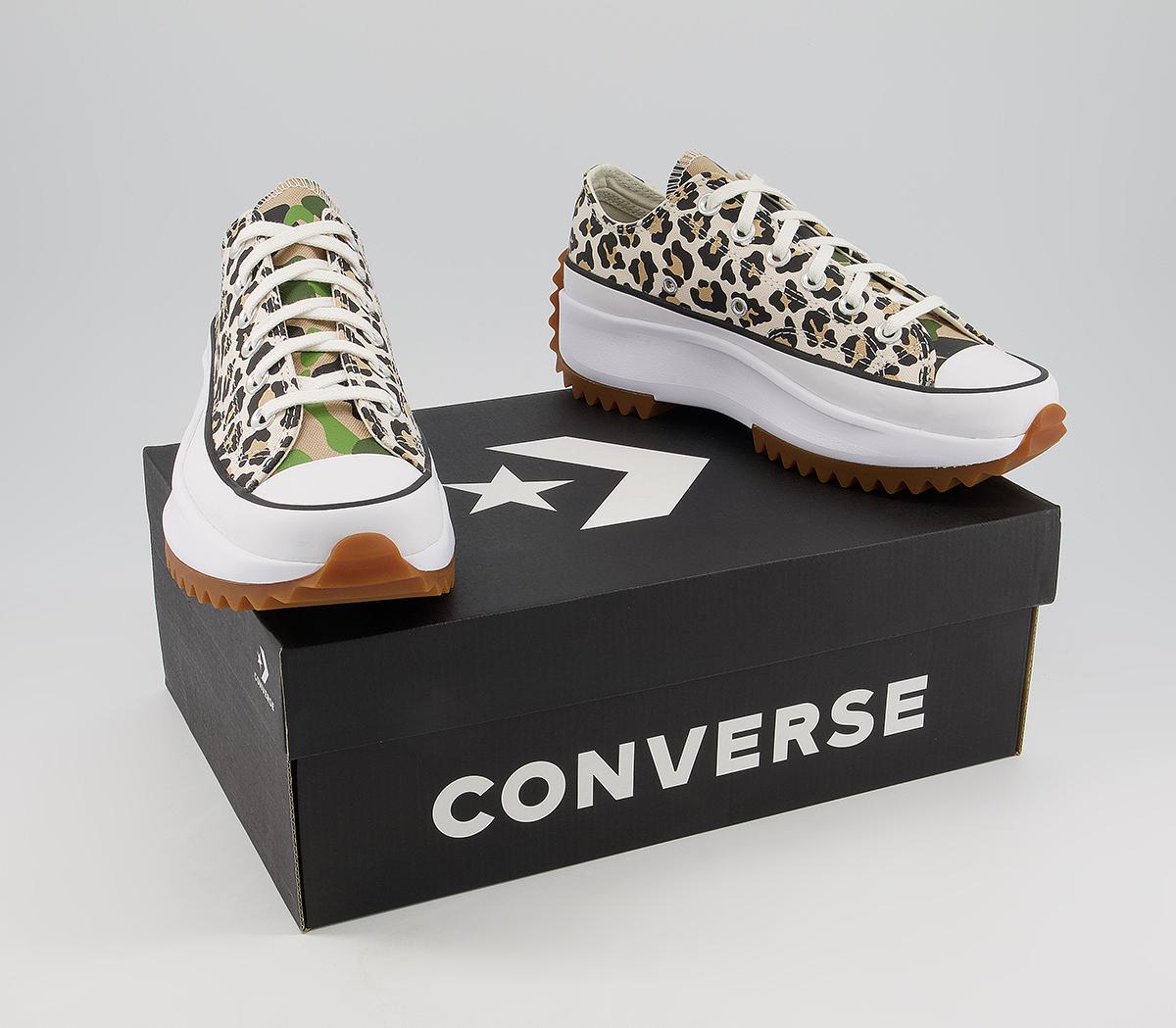 Converse Runstar Hike Ox Trainers Leopard Driftwood Light Fawn Black ...