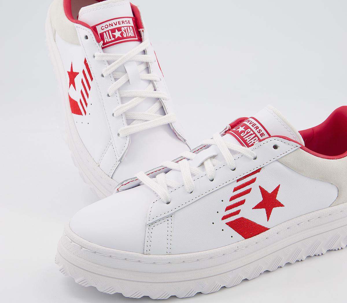 Converse Pro Leather Low X2 White Egret University Red - Women's Trainers