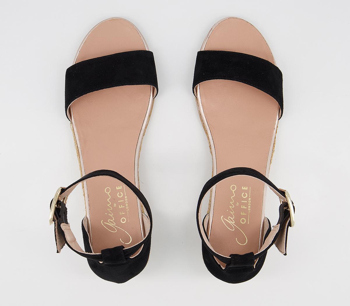 Gaimo for OFFICE Neli Wedge Low Sandals Black - Women’s Sandals