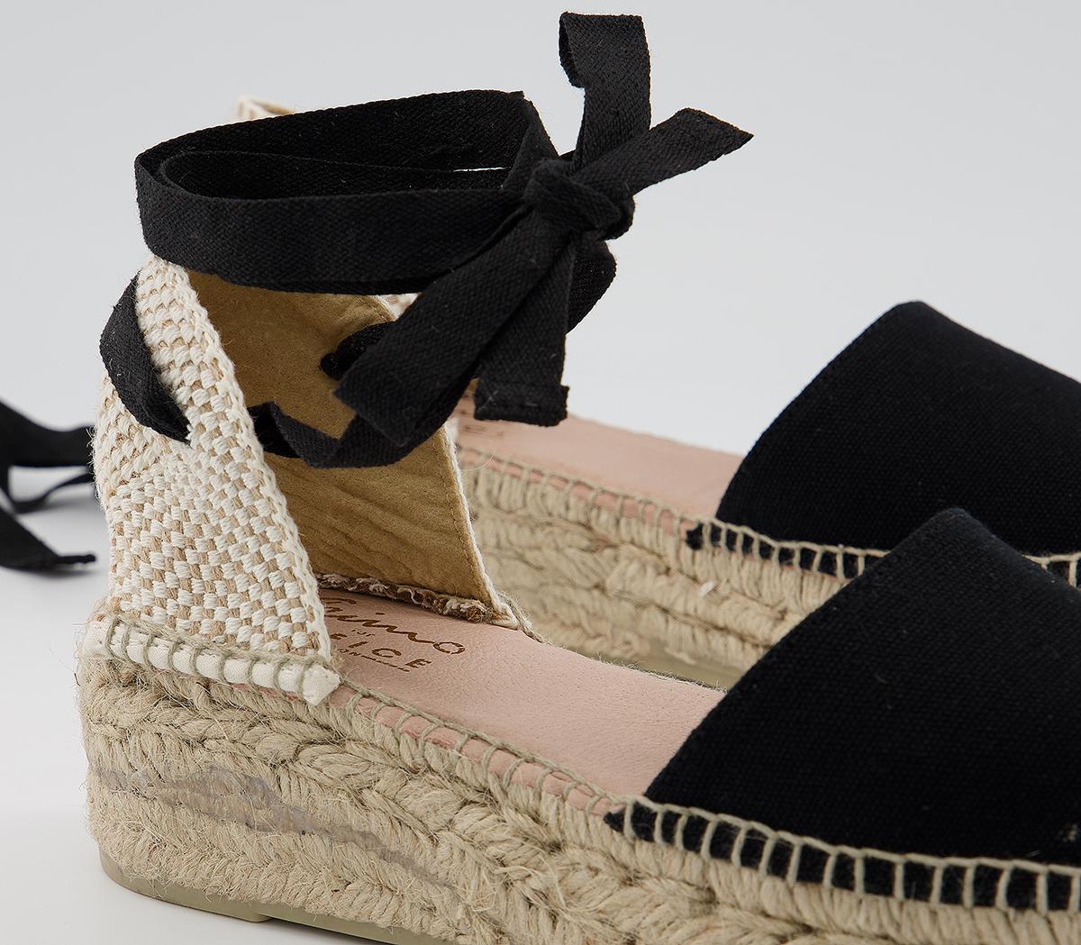 Gaimo for OFFICE Flat Ankle Tie Sandals Black - Women’s Sandals