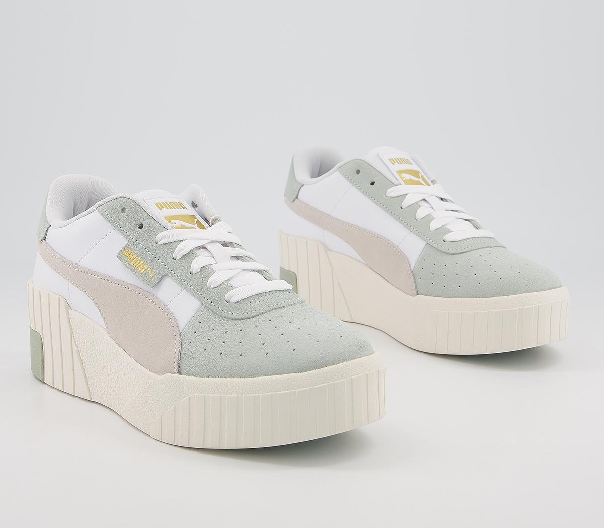 PUMA Cali Wedge Trainers Aqua Grey Marshmallow Puma White - Women's ...