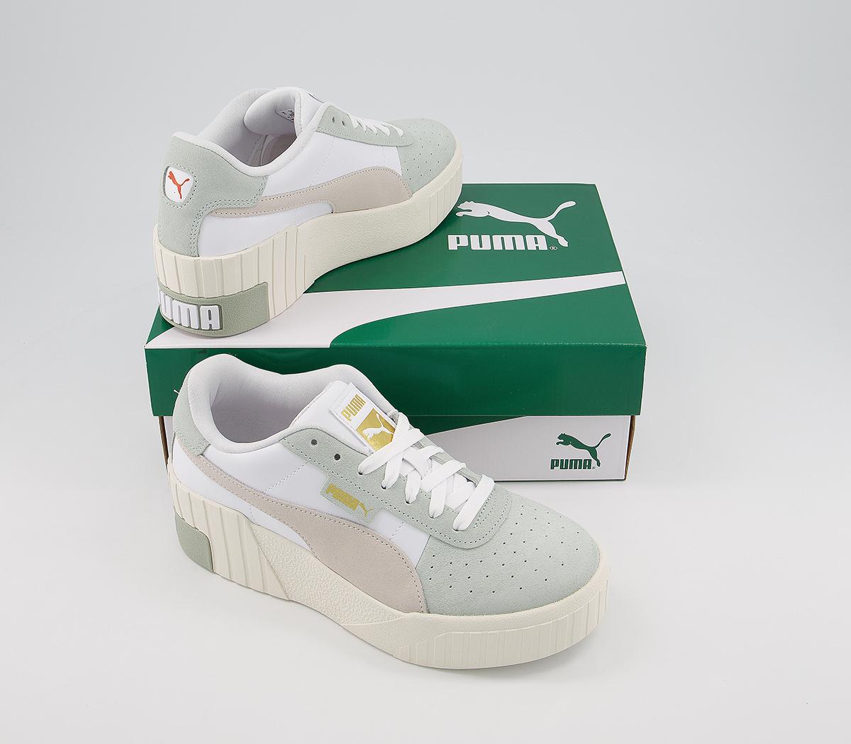 PUMA Cali Wedge Trainers Aqua Grey Marshmallow Puma White - Women's ...