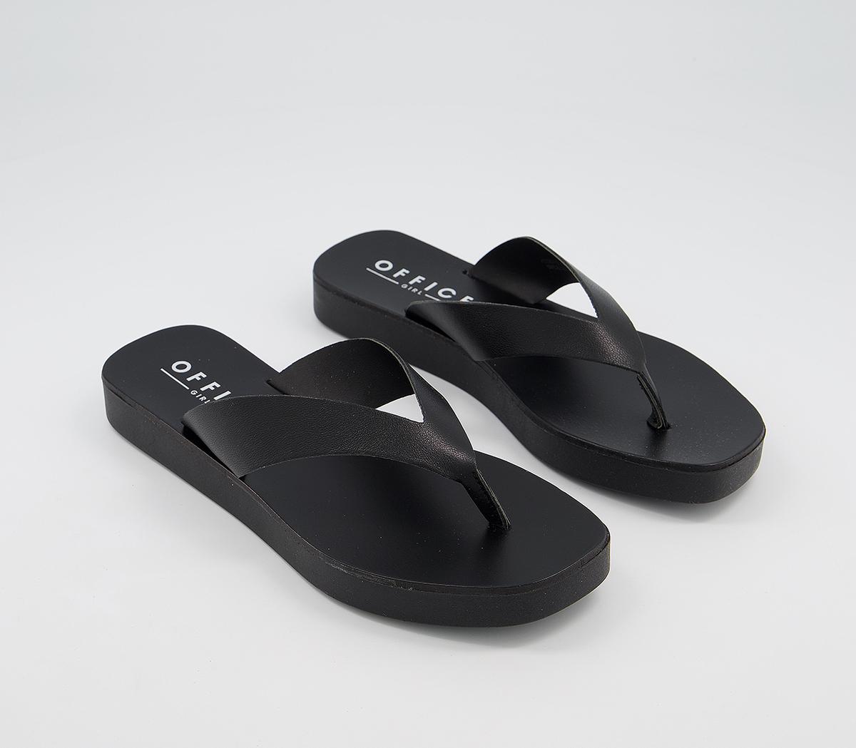 OFFICE Sophie Toe Post Sandals Black Leather - Women’s Sandals