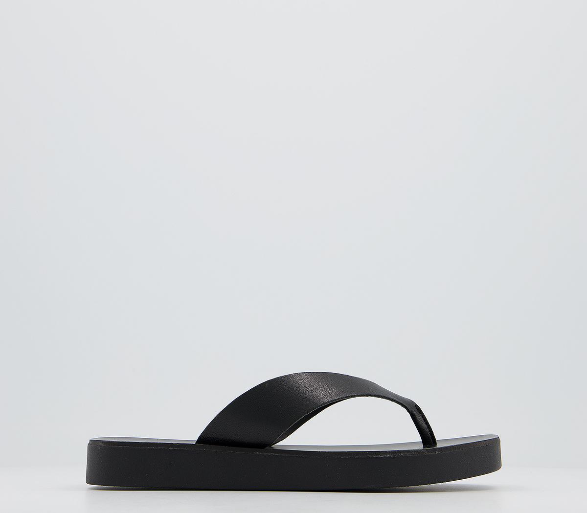 OFFICE Sophie Toe Post Sandals Black Leather - Women’s Sandals