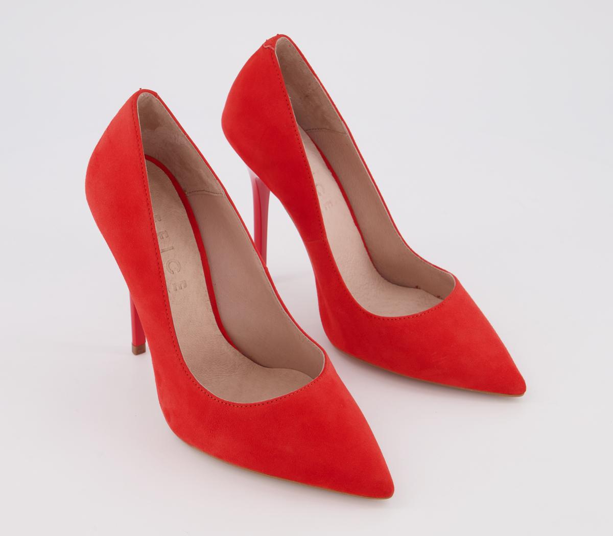 OFFICE Honestly Court Heels Red Kid Suede - High Heels