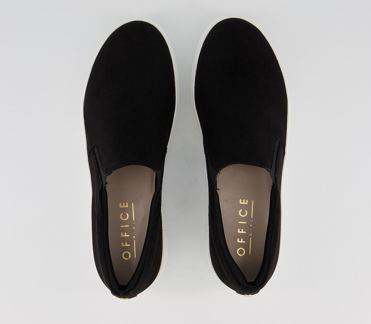 OFFICE Flush Slip On Flatform Trainers Black - Flat Shoes for Women