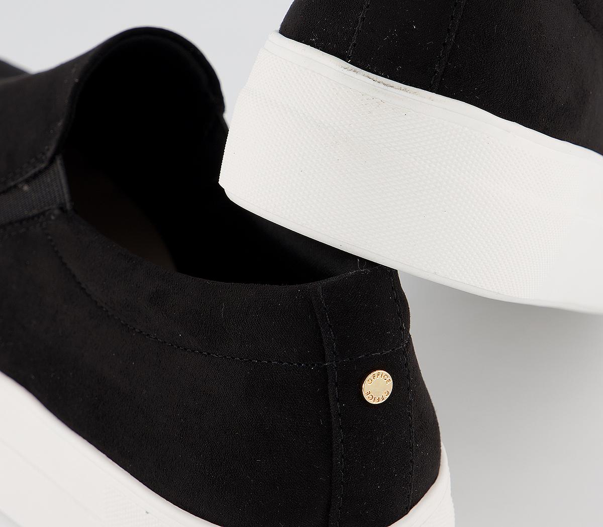 OFFICE Flush Slip On Flatform Trainers Black - Flat Shoes for Women