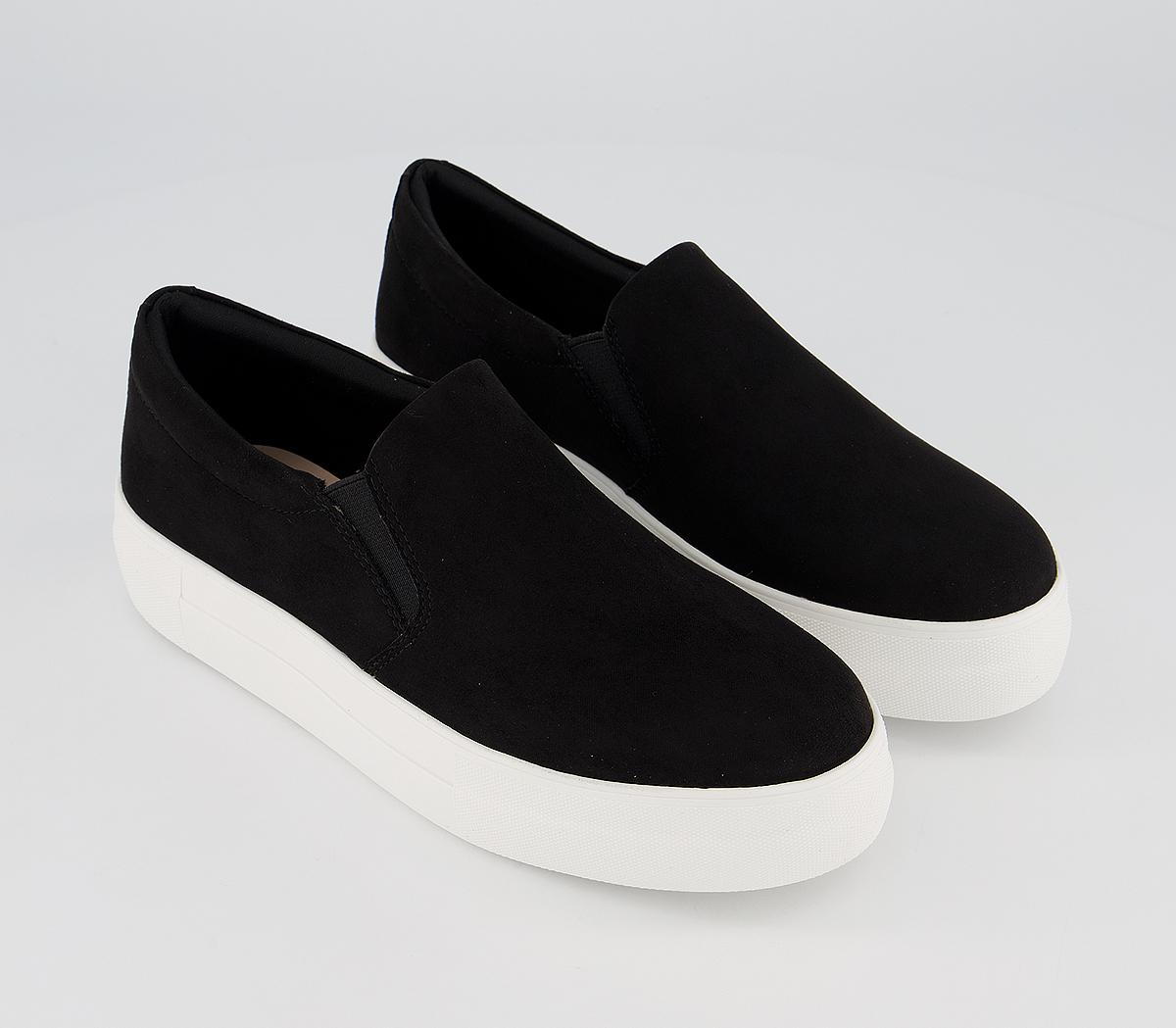 OFFICE Flush Slip On Flatform Trainers Black - Flat Shoes for Women