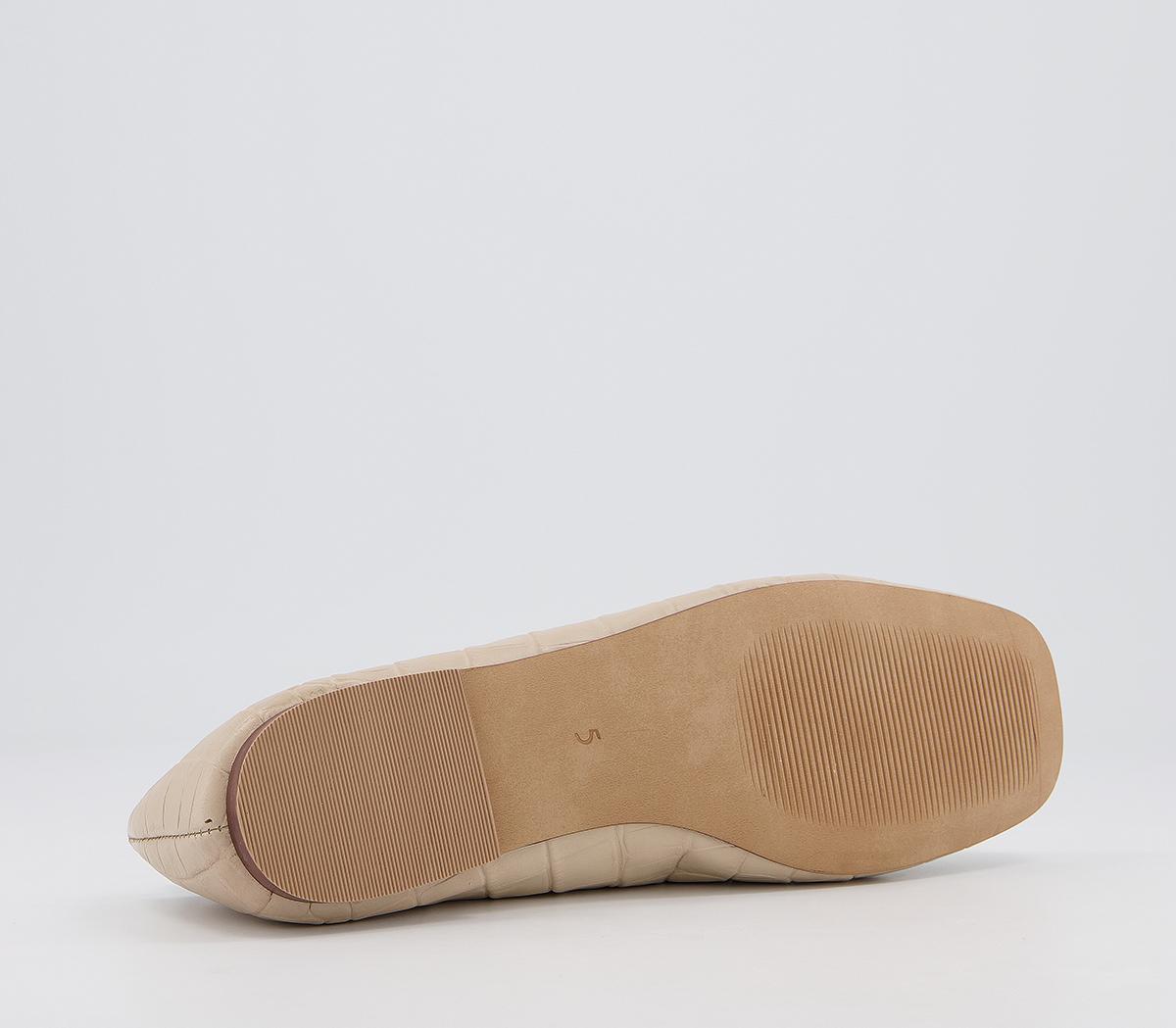 OFFICE Faye Square Toe Ballerinas Bone Croc - Flat Shoes for Women