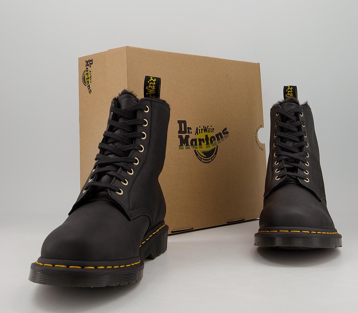 Dr. Martens 1460 Pascal Fur Lined Boots Black - Men’s Boots