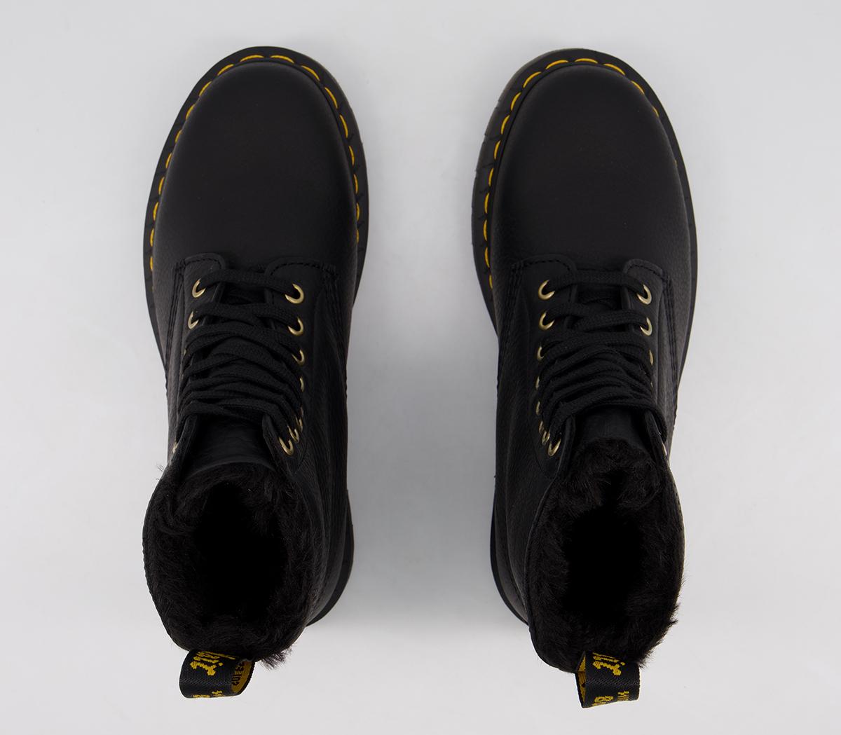 Dr. Martens 1460 Pascal Fur Lined Boots Black Ambassador - Women's ...