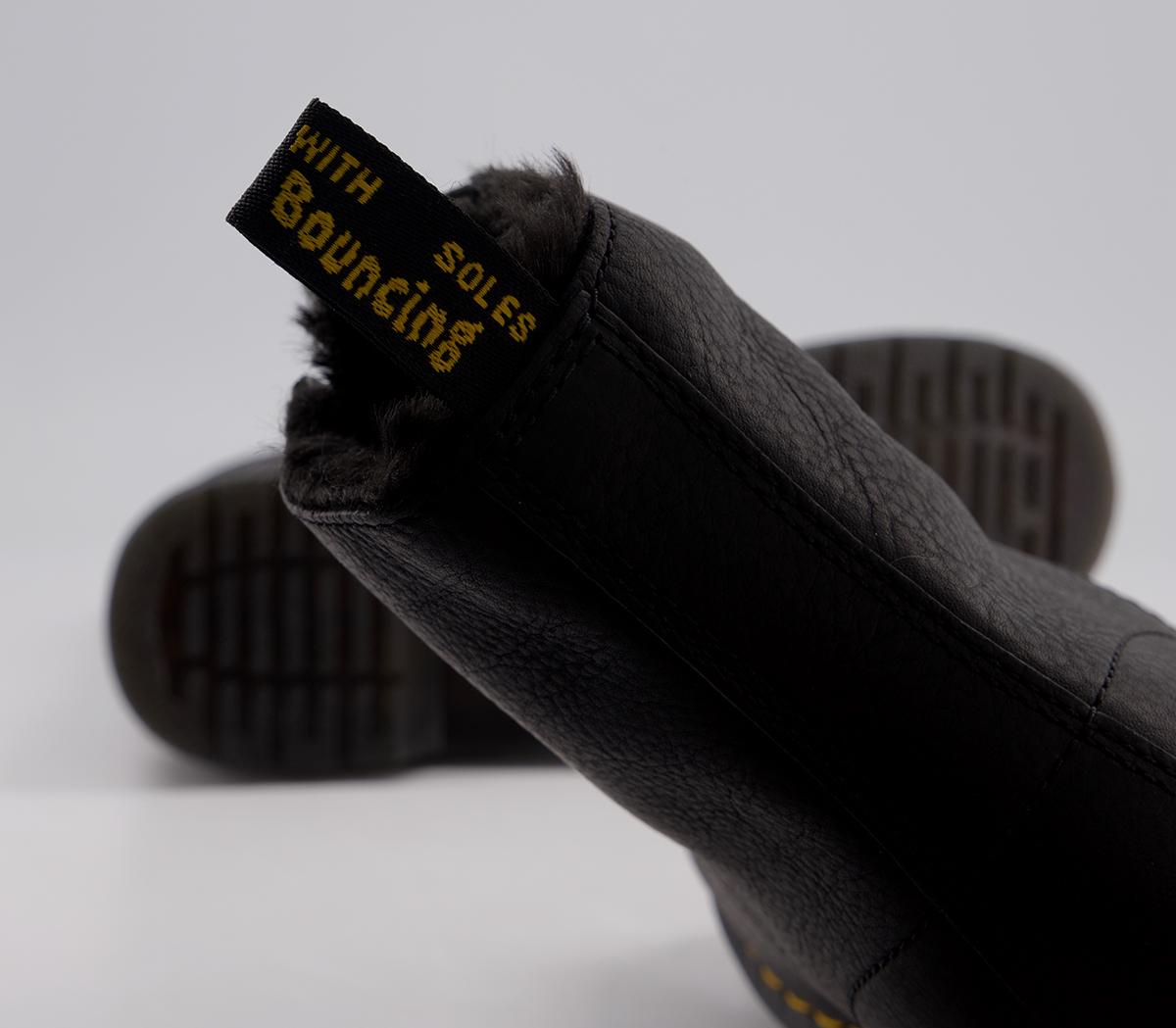 Dr. Martens 1460 Pascal Fur Lined Boots Black Ambassador - Women's ...