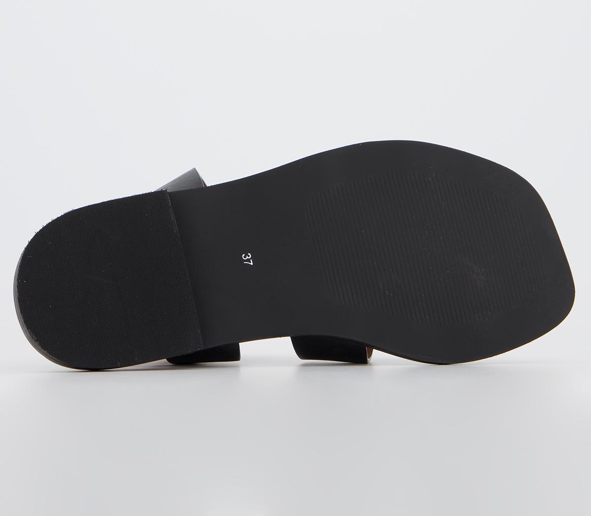 OFFICE Siren Crossover Square Toe Sandals Black Leather - Women’s Sandals