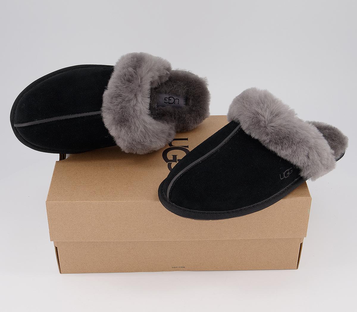 UGG Scuffette II Slippers Black Grey - Flat Shoes for Women