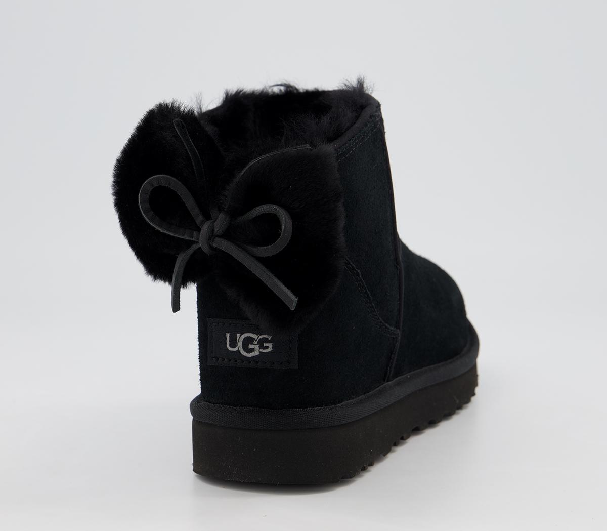 UGG Classic Mini Bow Boots Black - Women's Ankle Boots