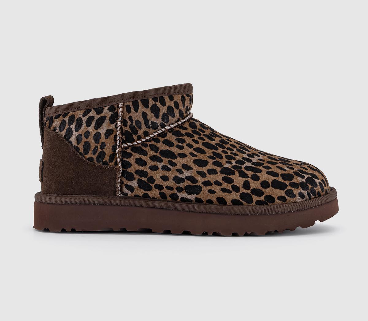 UGG Classic Ultra Mini Boots Leopard Caspian Burnt Cedar - Women's ...