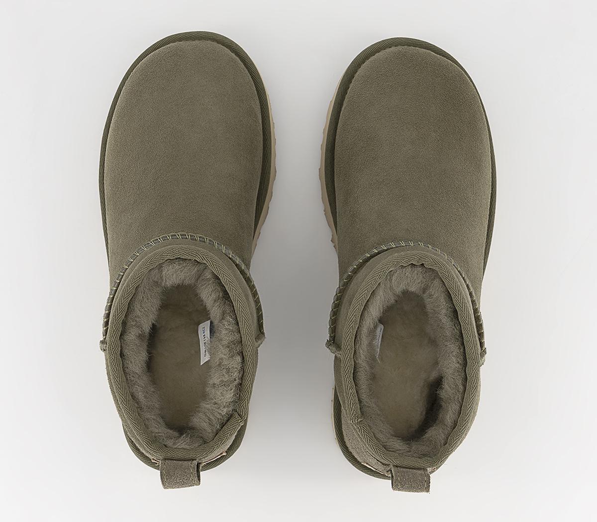 Ugg Classic Ultra Mini Boots Burnt Olive Womens Ankle Boots