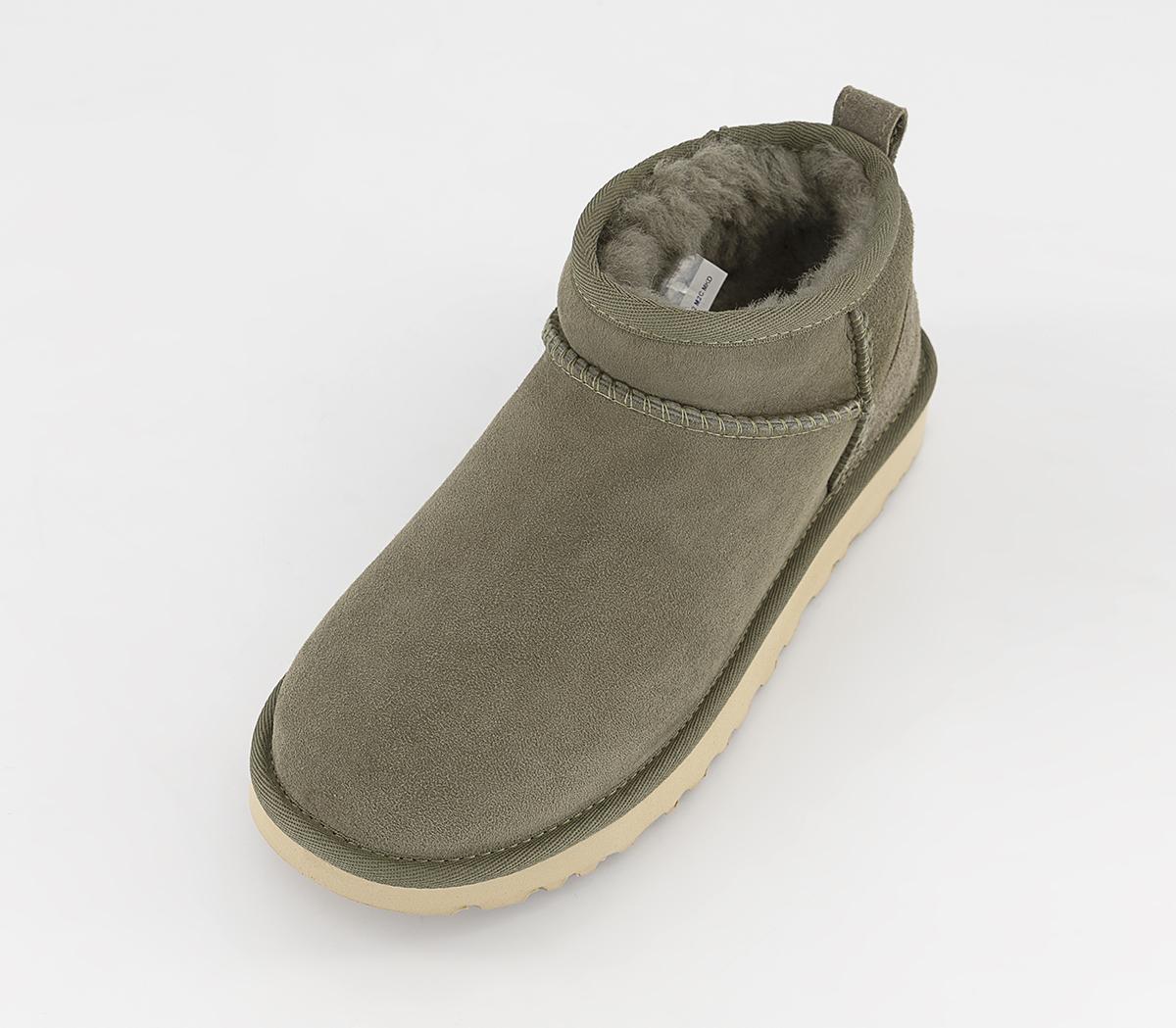 Ugg Classic Ultra Mini Boots Burnt Olive Womens Ankle Boots