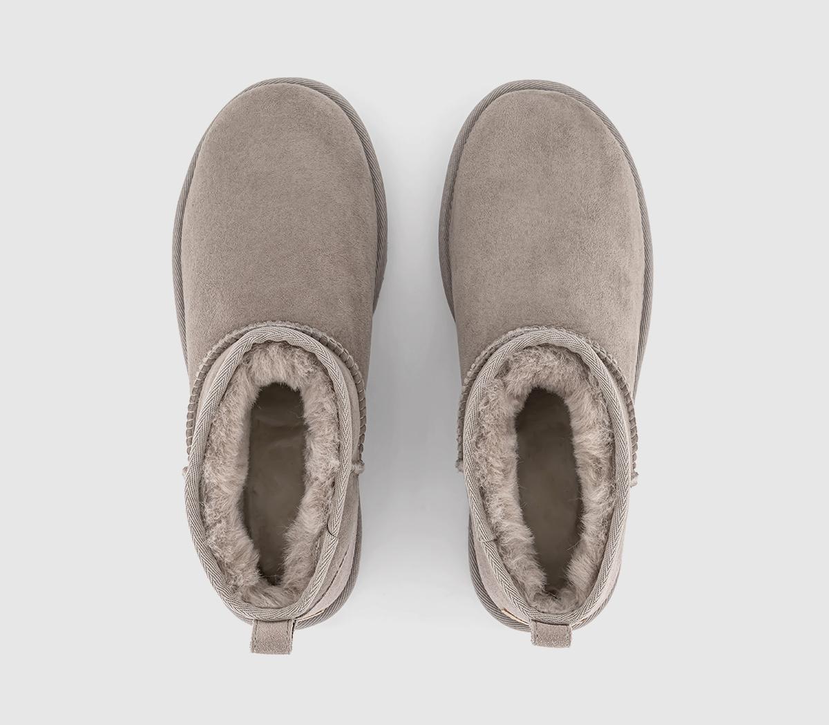 UGG Classic Ultra Mini Boots Oyster - Women's Ankle Boots