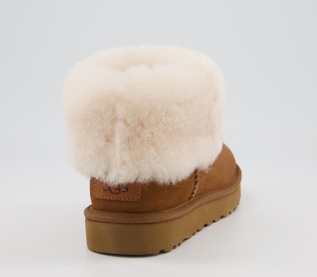 UGG Classic Mini Fluff Chestnut - Women's Ankle Boots