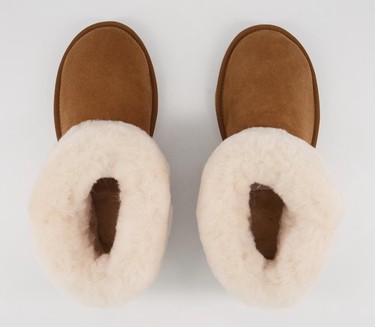 UGG Classic Mini Fluff Chestnut - Women's Ankle Boots