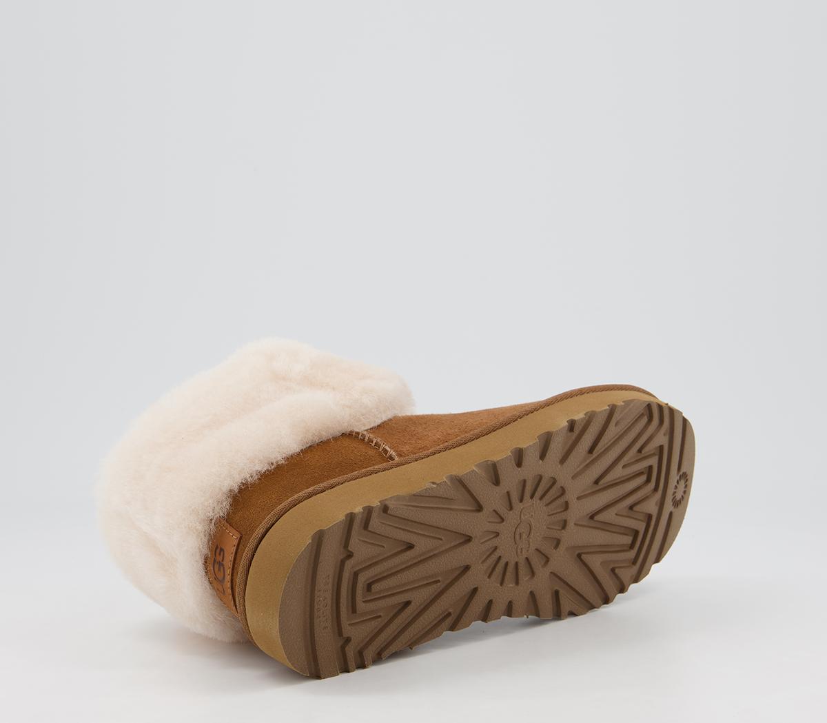 UGG Classic Mini Fluff Chestnut - Women's Ankle Boots