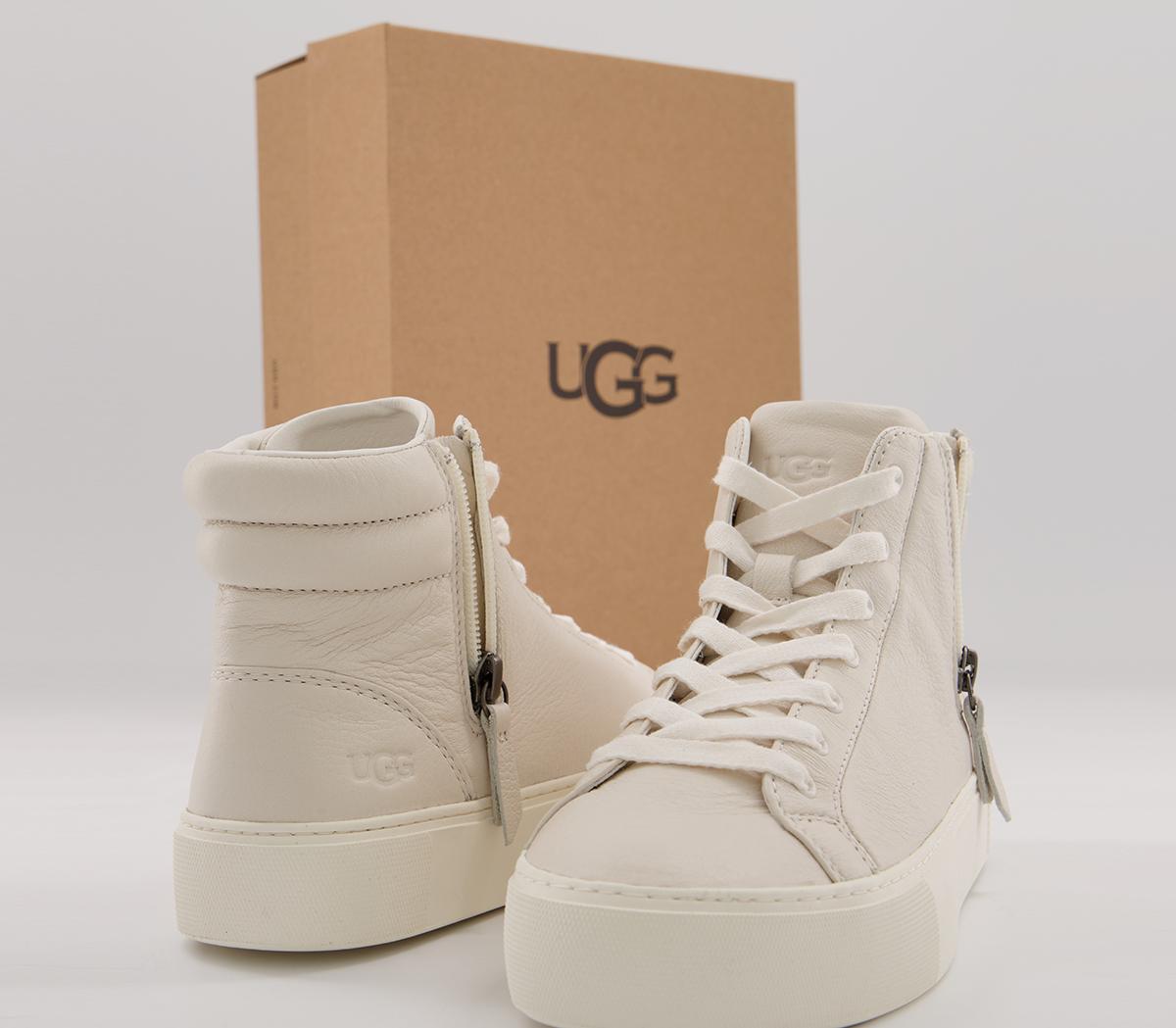 UGG Olli High Top Trainers White - Flat Shoes for Women