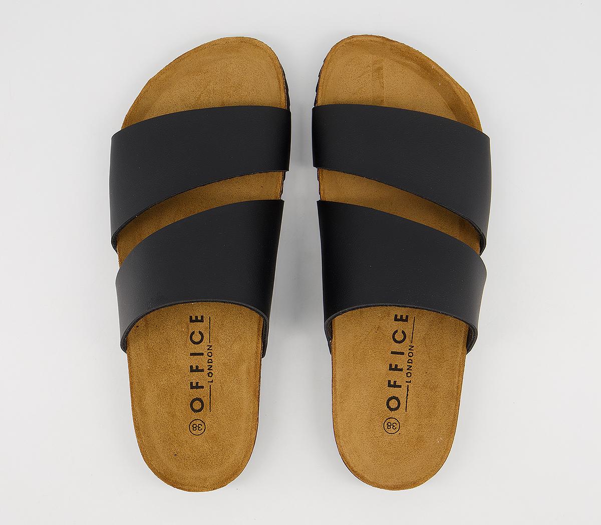 OFFICE Straight Asymmetric Footbeds Black - Women’s Sandals