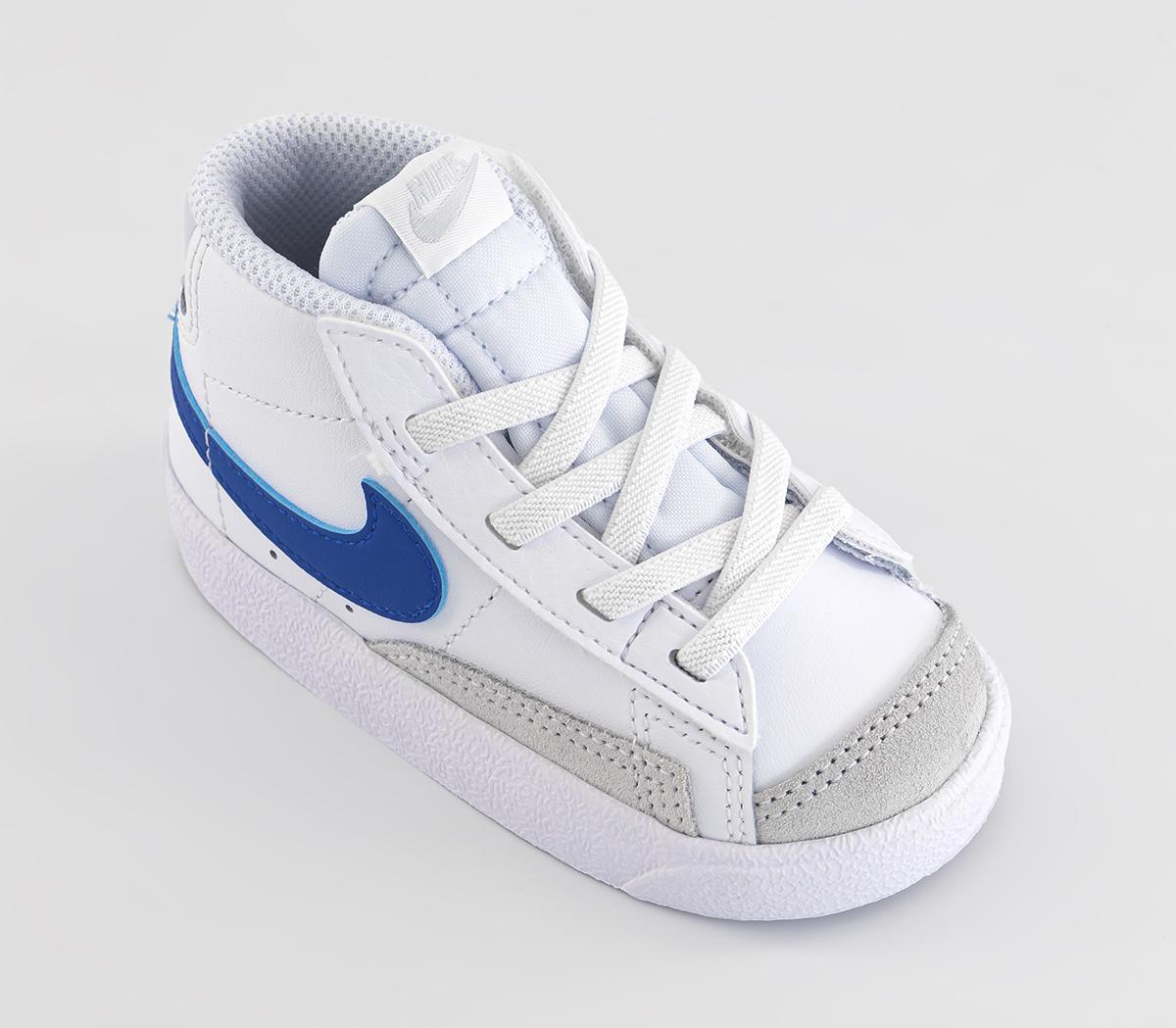 Nike Blazer Mid '77 Infant Trainers White Game Royal Pure Platinum - Unisex