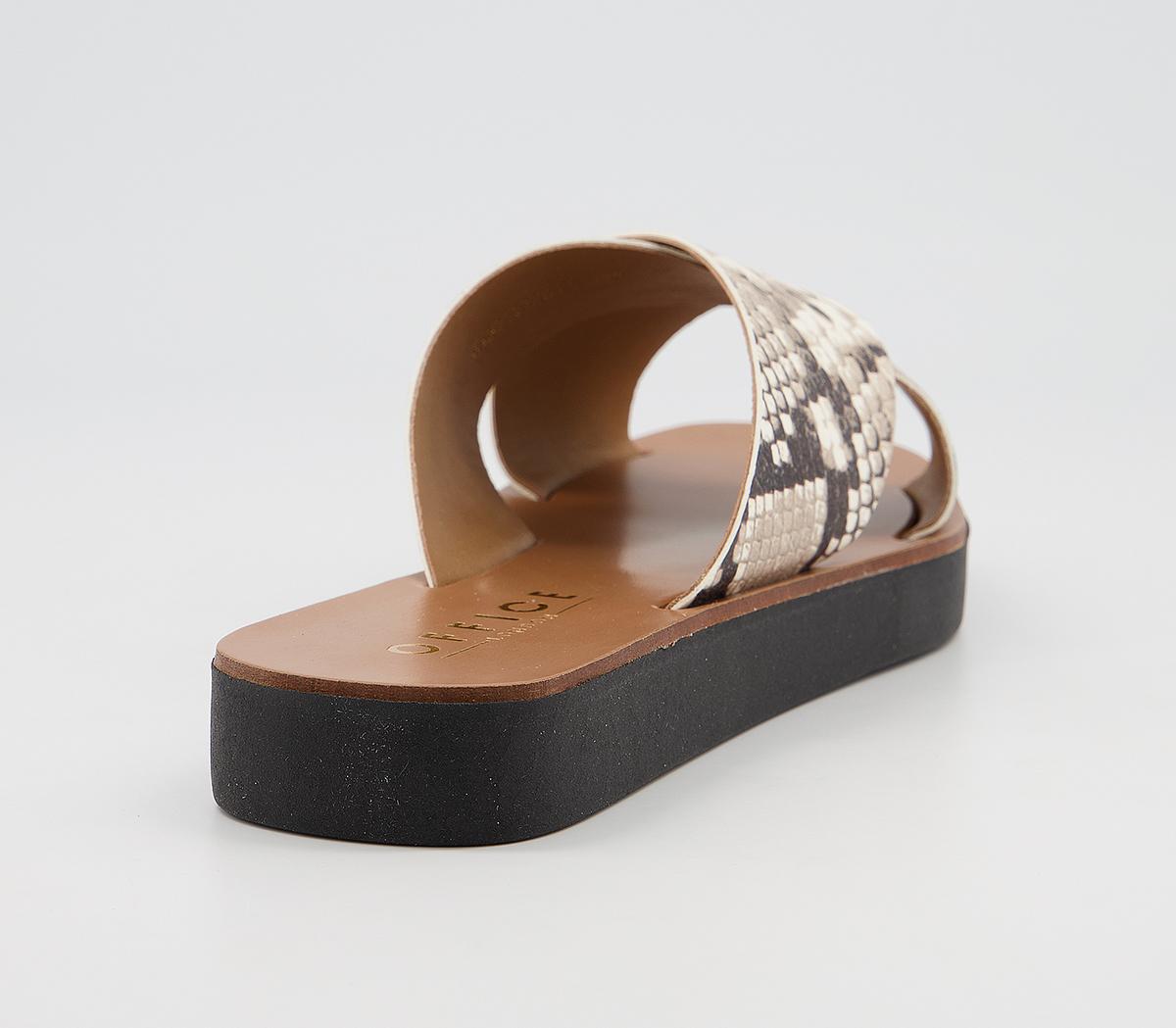OFFICE Santos Crossover Flatform Sandals Natural Snake - Women’s Sandals