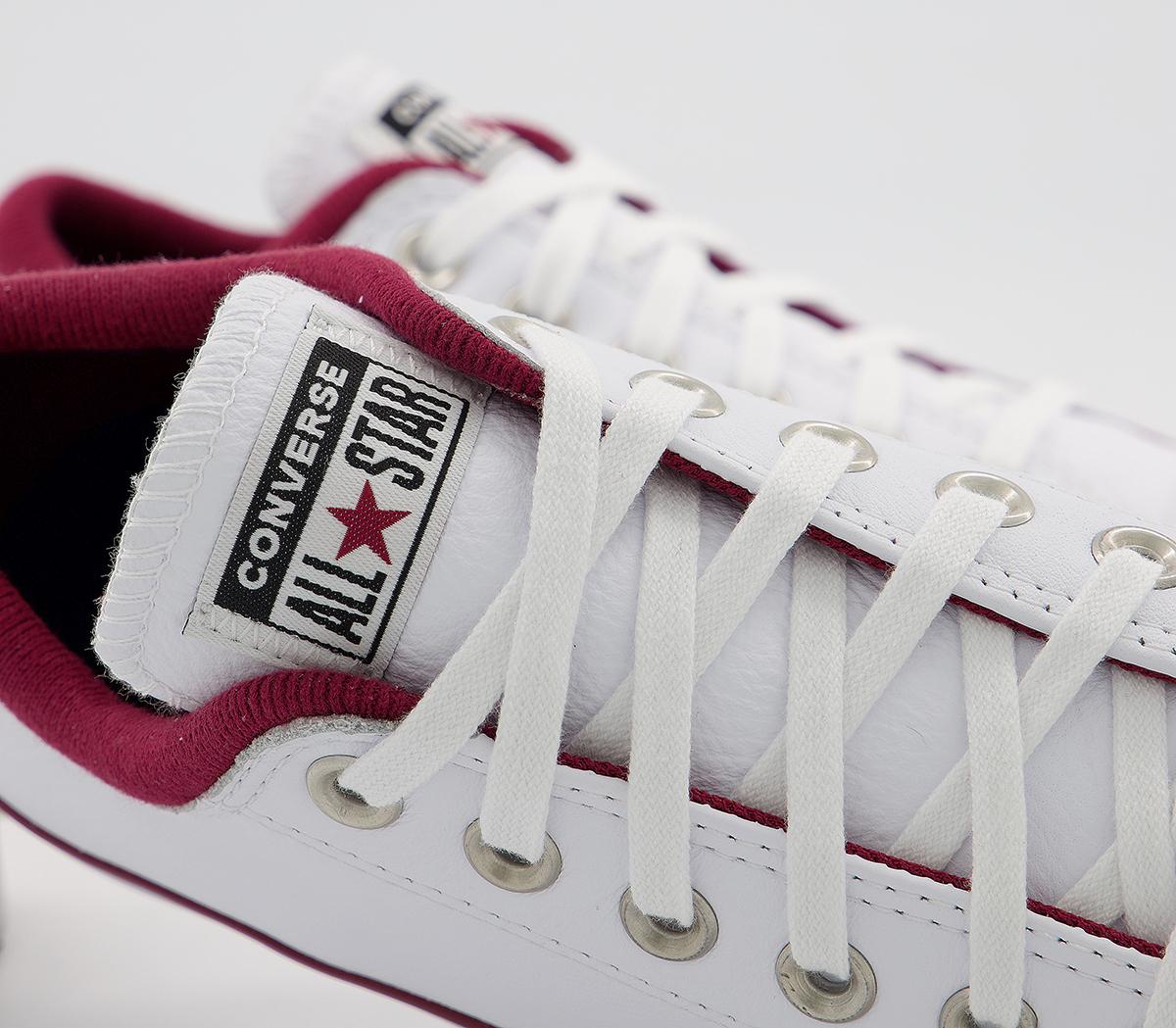 Converse All Star Ox Padded Collar Trainers White Team Red Navy ...