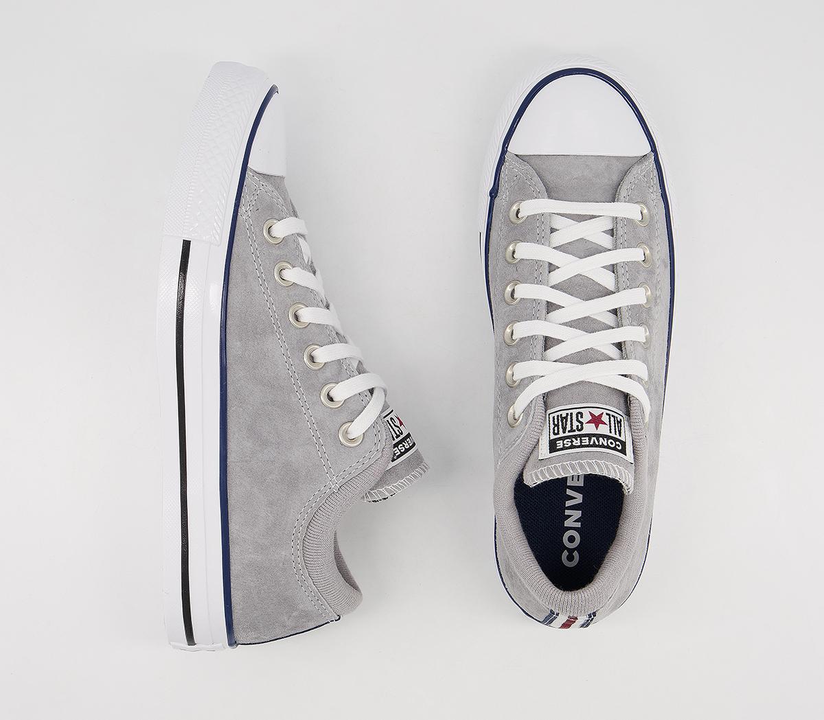 Converse All Star Ox Padded Collar Trainers Dolphin White Navy ...