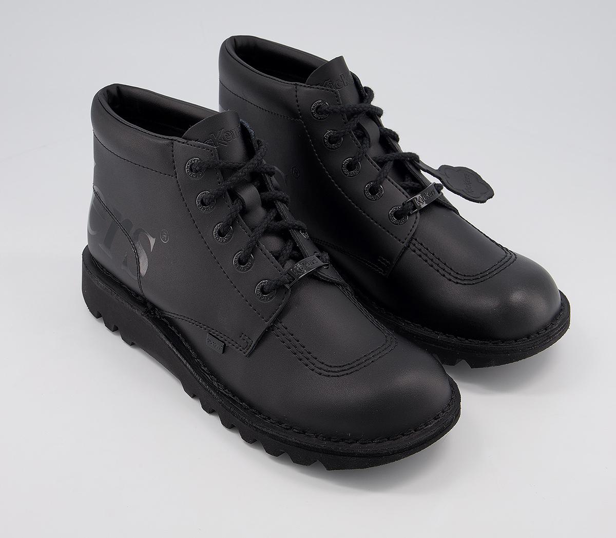 Kickers Kick Hi Luxx Black - School Shoes and Accessories