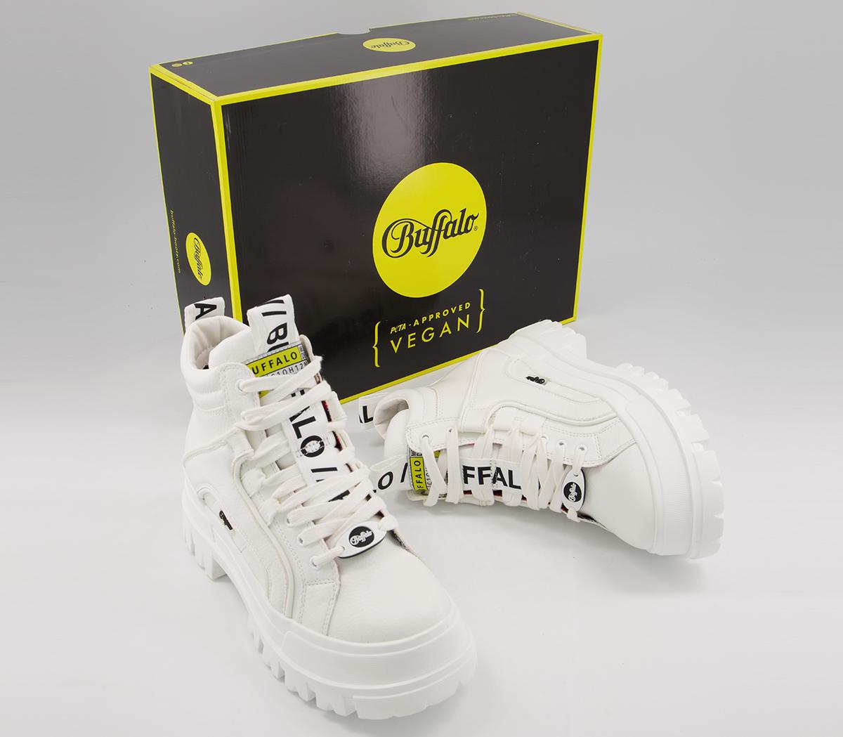 Buffalo Aspha Nc Mid Trainers White Vegan - Women's Vegan Shoes