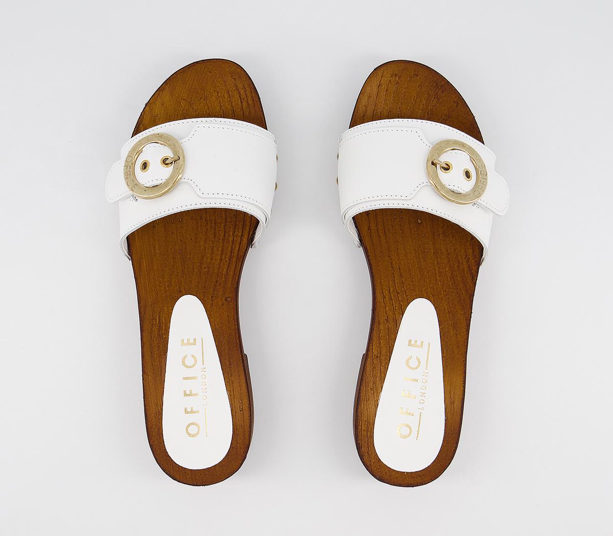 OFFICE Manhattan- Clog Mule White Leather - Women’s Sandals