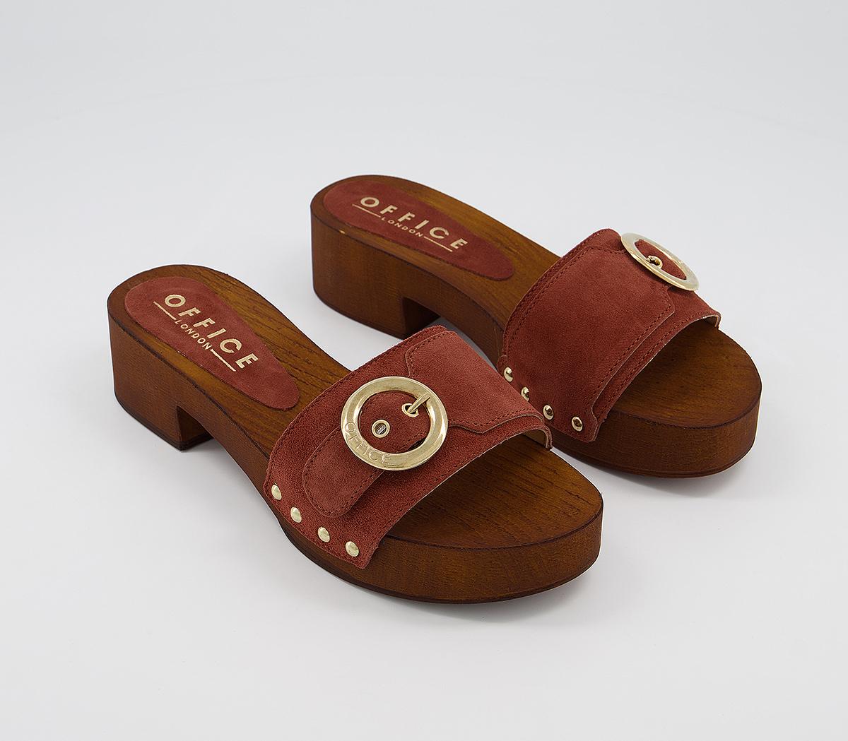 OFFICE Manhattan Clog Mules Tan Leather - Flat Shoes for Women