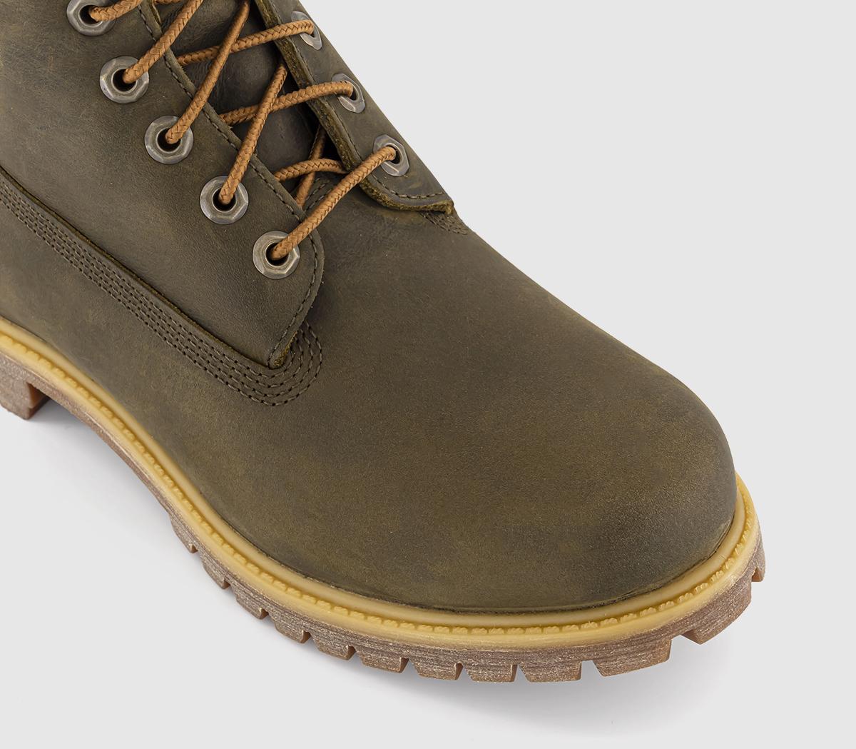 Timberland 6 Inch Buck Boots Olive Brown Leather - Men’s Boots