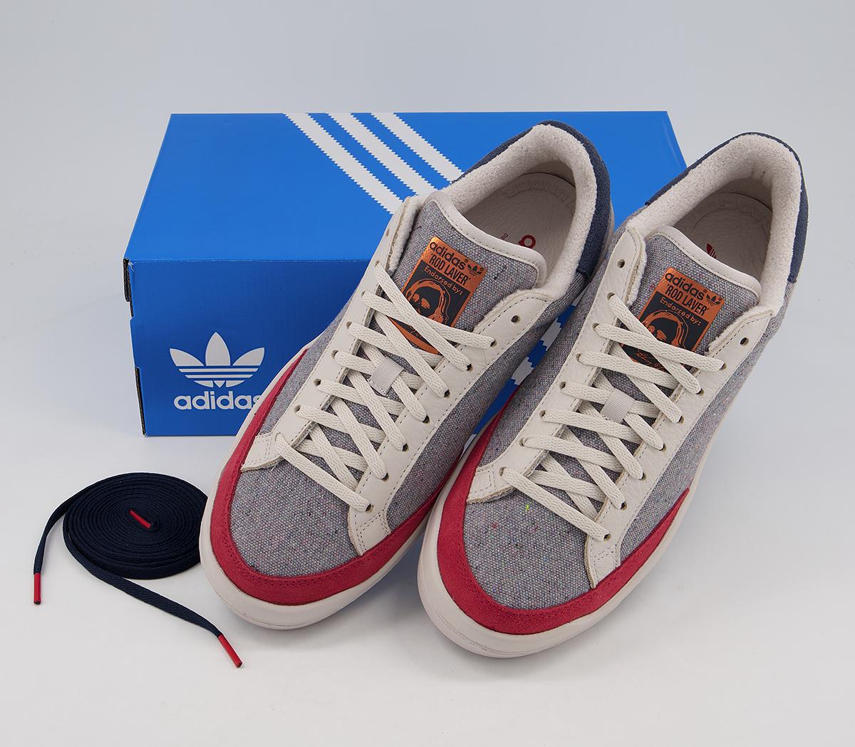 adidas Consortium Rod Laver World Trainers Chalk White Collegiate Navy ...