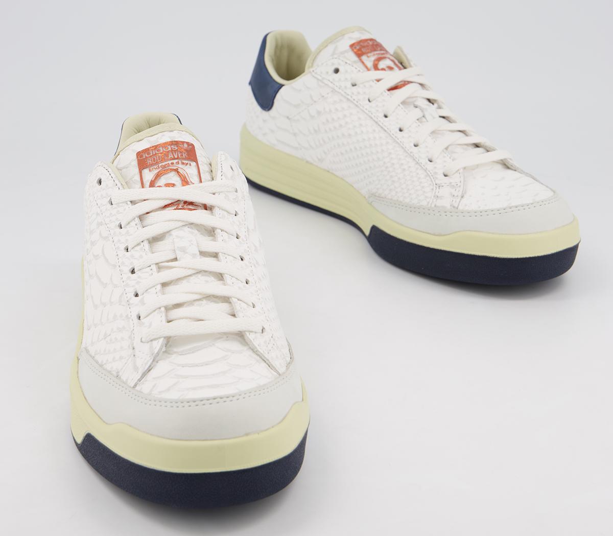 adidas Rod Laver Trainers Core White Navy Reptile - Men's Trainers