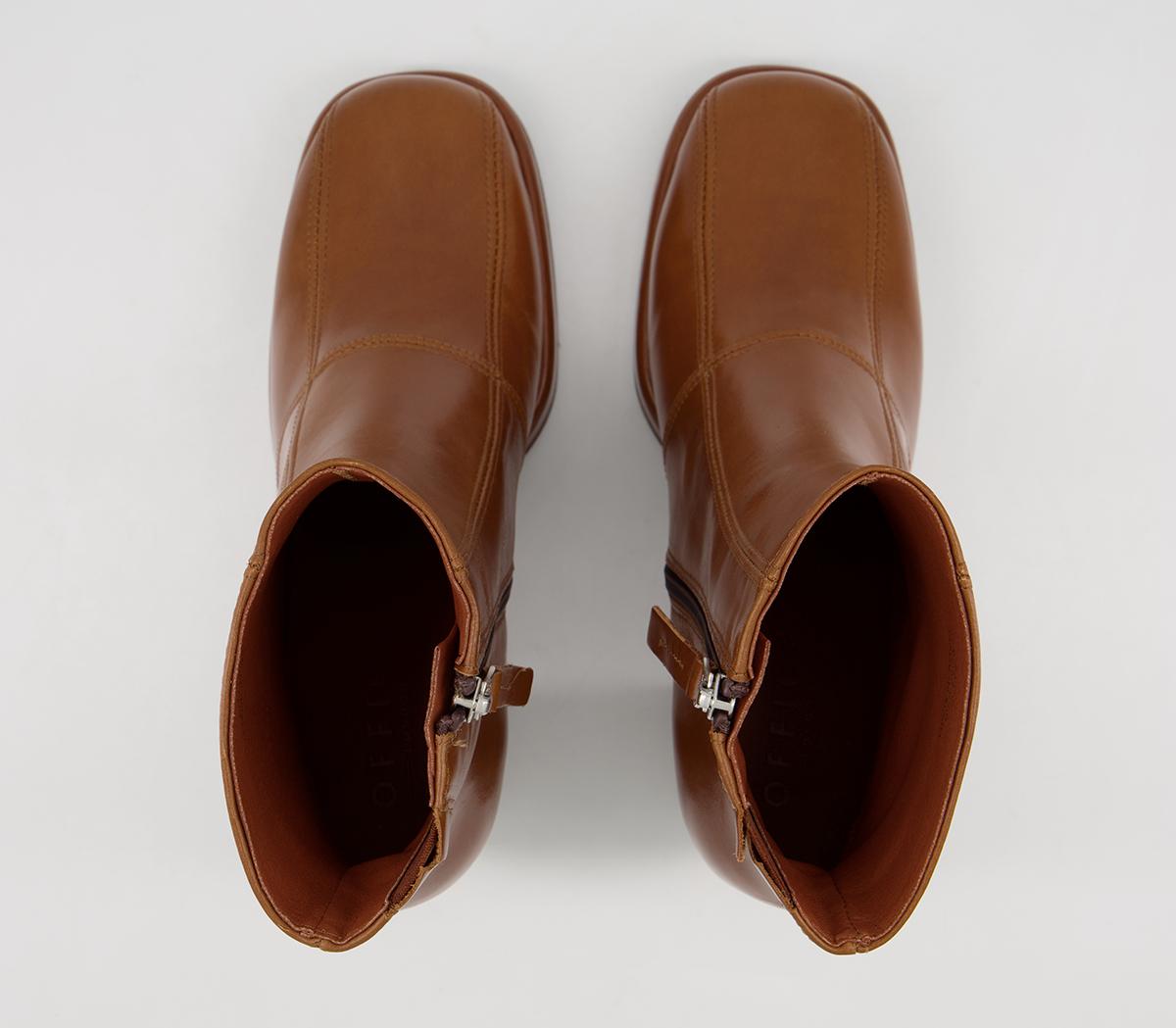 OFFICE Adele Platform Ankle Boots Tan Leather - Women's Ankle Boots