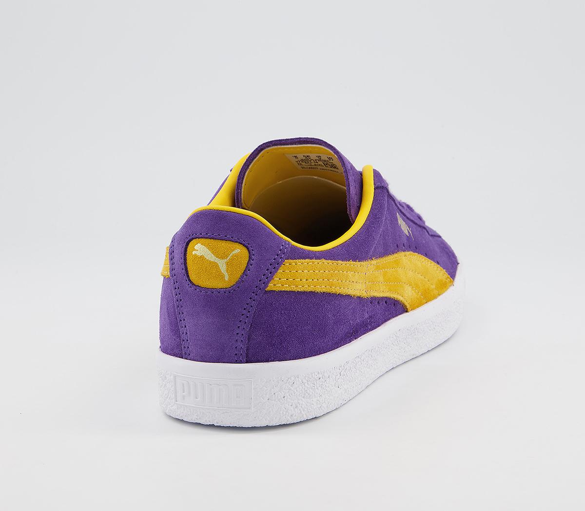 PUMA Suede Vintage Trainers Purple Yellow - Men's Terrace Trainers