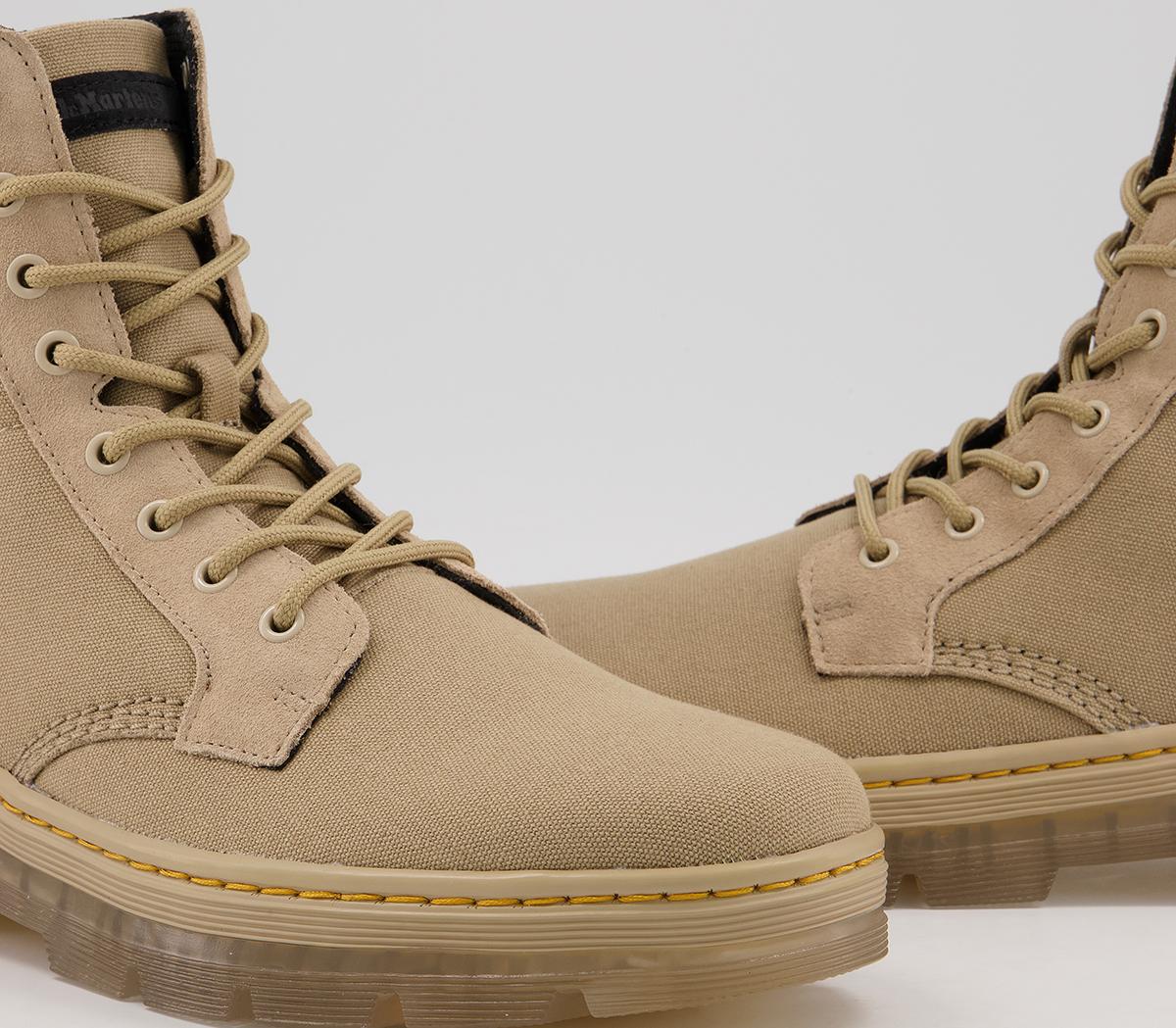 Dr. Martens Combs Canvas Boots Sand - Men's Casual Shoes