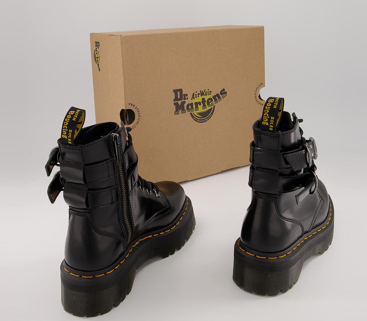 Dr. Martens Jadon Hardware Boots Black - Women's Ankle Boots