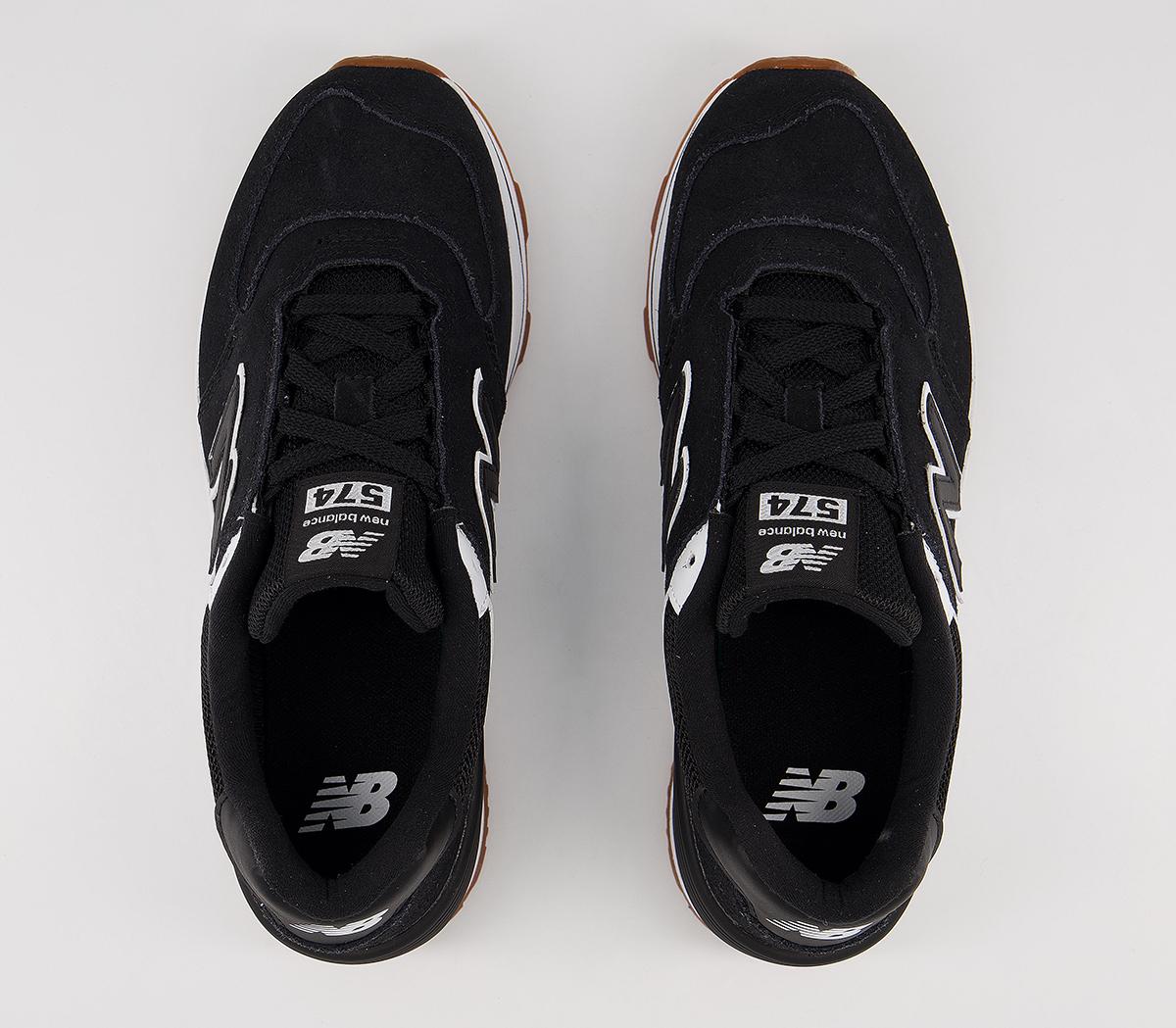 New Balance 574 Wedge Trainers Black White - Women's Trainers