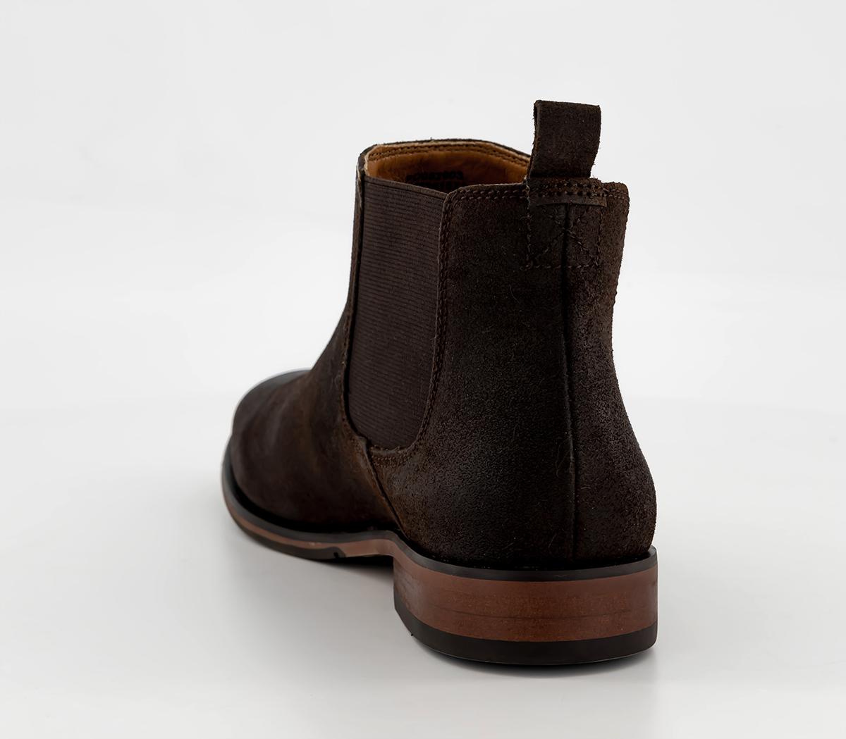 OFFICE Barkley 2 Chelsea Boots Brown Waxed Suede - Men’s Boots