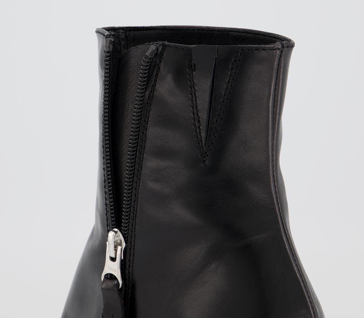 OFFICE Astonished Dressy Point Boots Black Leather - Women's Ankle Boots