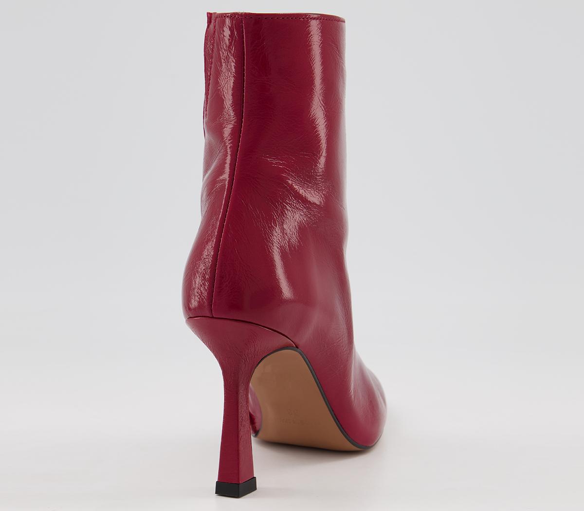 OFFICE Astonished Dressy Point Boots Red Leather - Women's Ankle Boots