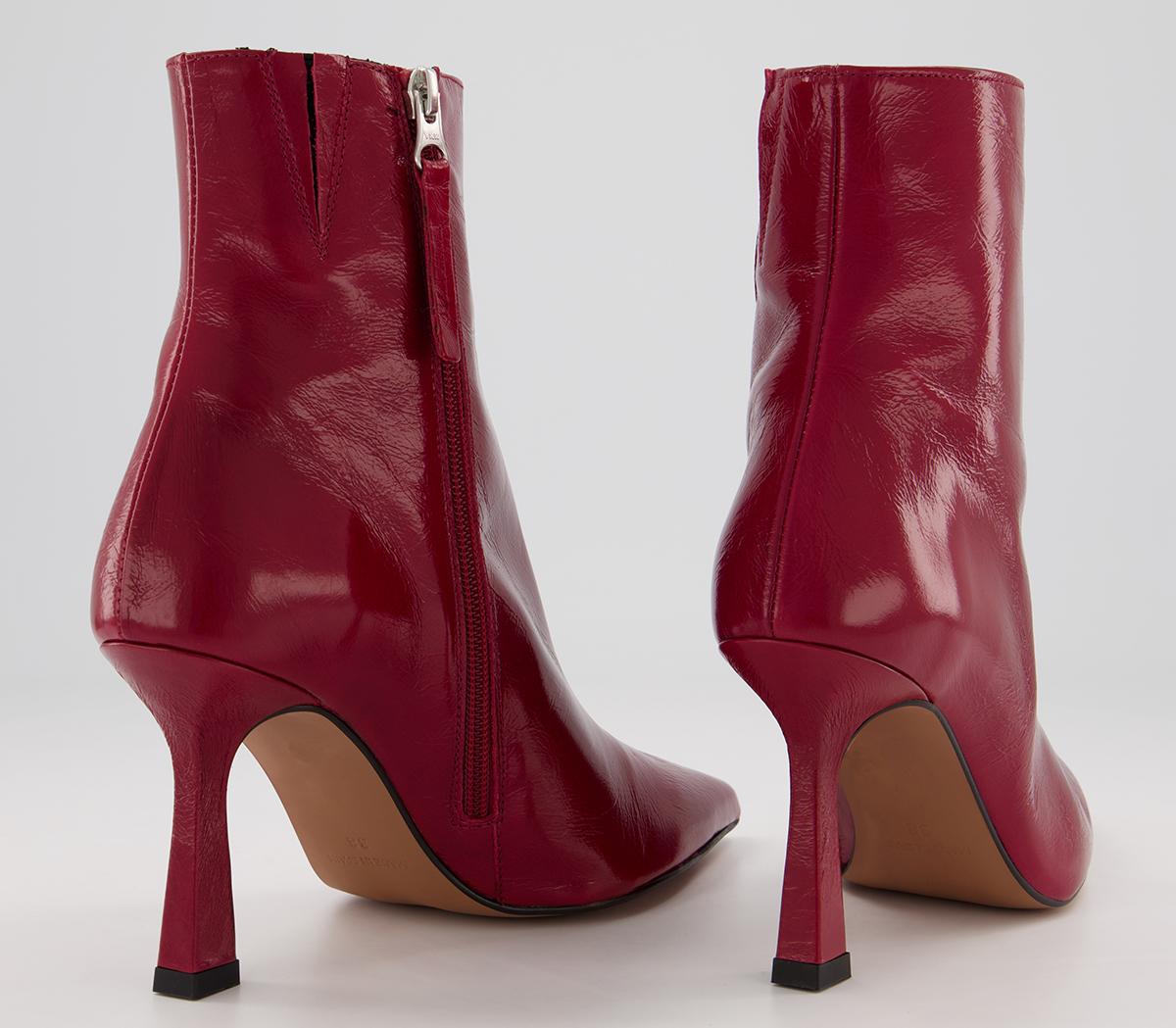 OFFICE Astonished Dressy Point Boots Red Leather - Women's Ankle Boots