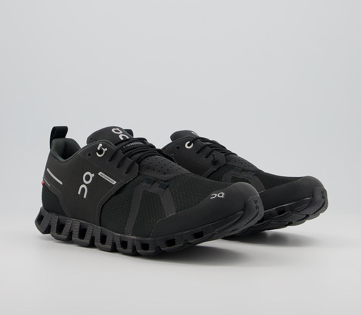On Running Cloud Waterproof Trainers Black Lunar - Junior